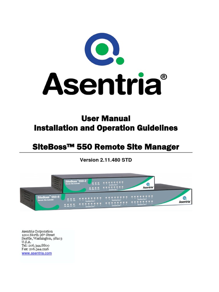 User Manual Installation and Operation Guidelines Siteboss™ 550 Remote ...