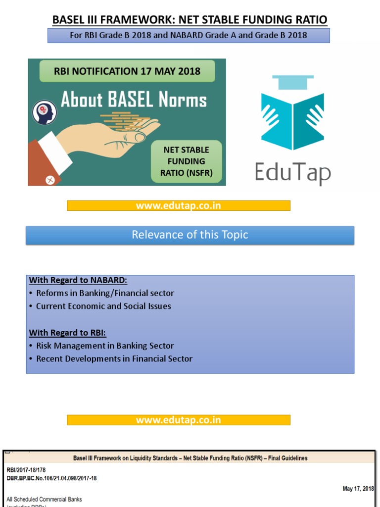 An Analysis of the Net Stable Funding Ratio Framework as Established by ...