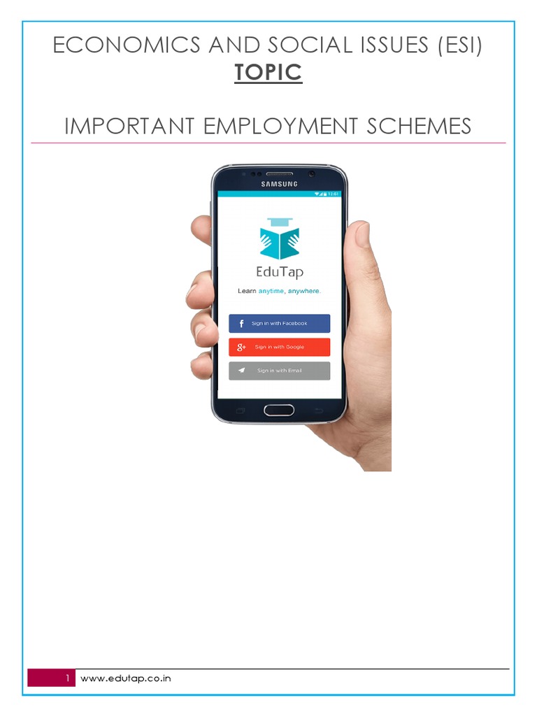 Important Indian Employment and Skill Development Schemes | PDF