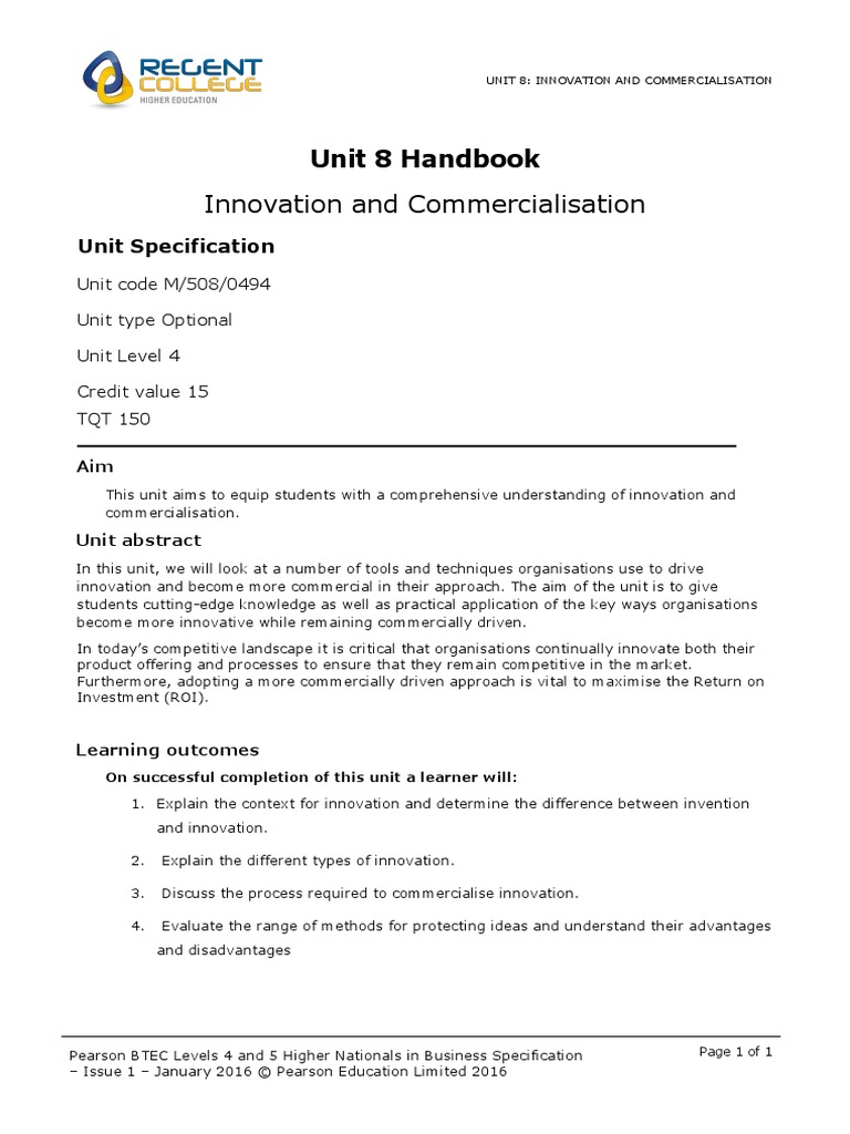 Unit 8 IC Handbook | PDF | Intellectual Property | Innovation