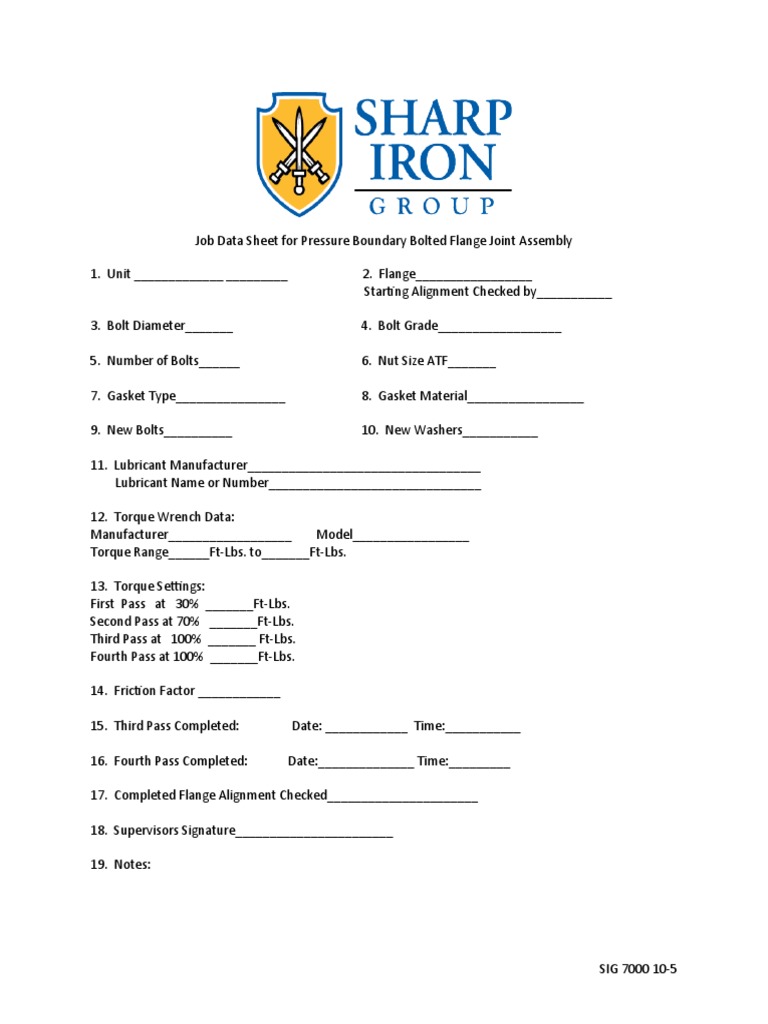 Flange Joint Assembly Checklist | PDF