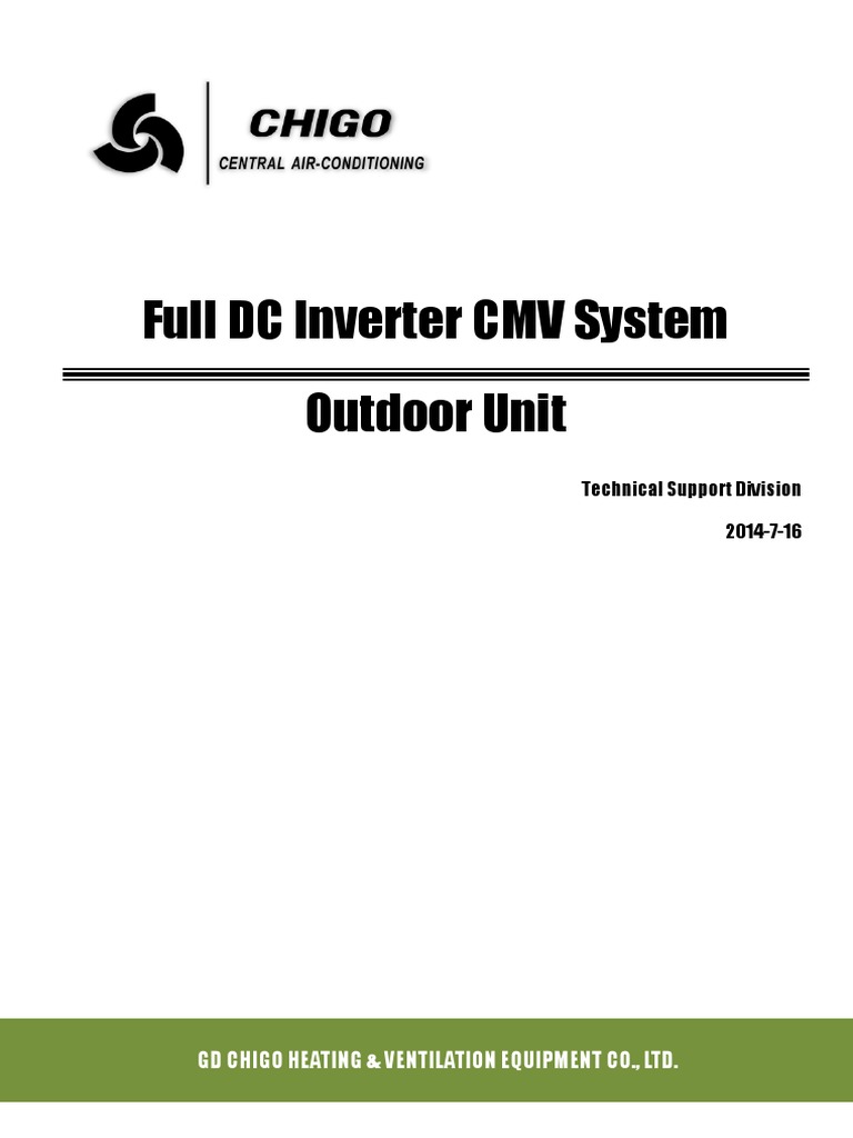 Full DC Inverter CMV System Outdoor Unit: GD Chigo Heating ...