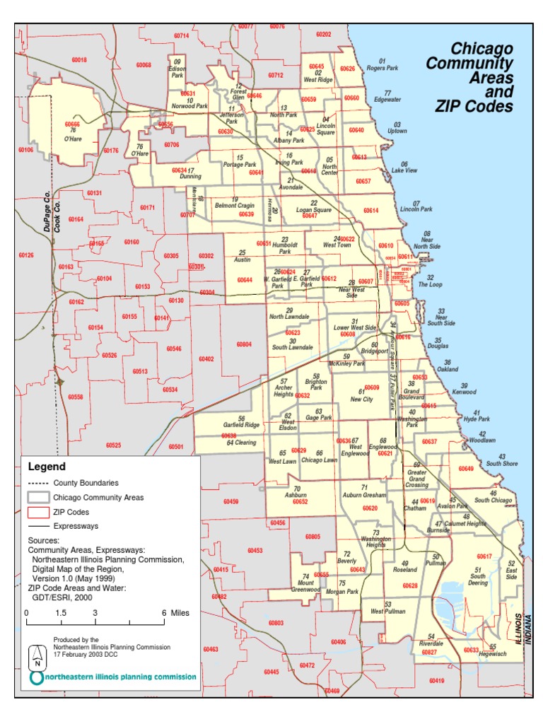 Chicago Community Areas and ZIP Codes: Legend | PDF | Chicago