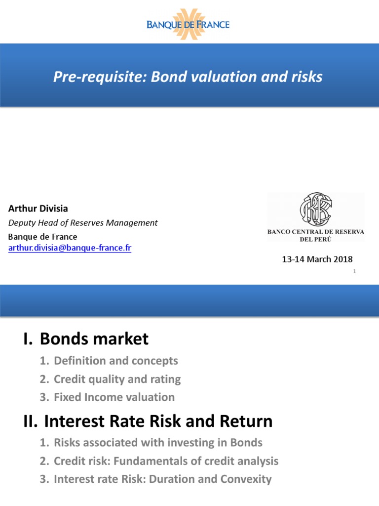 Session 1 - Bond Valuation and Risks | PDF | Bond Duration | Bonds (Finance)