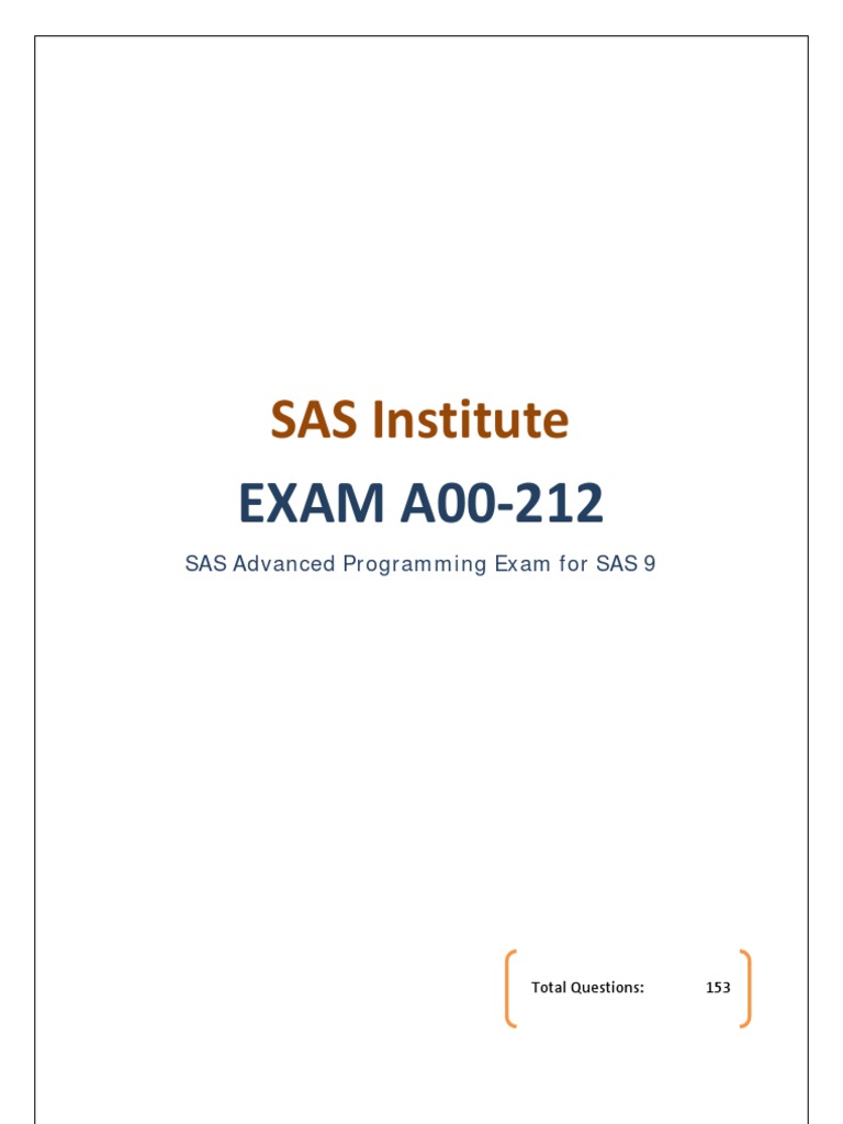 SAS Certification A00 212 PDF | PDF | Sas (Software) | Control Flow