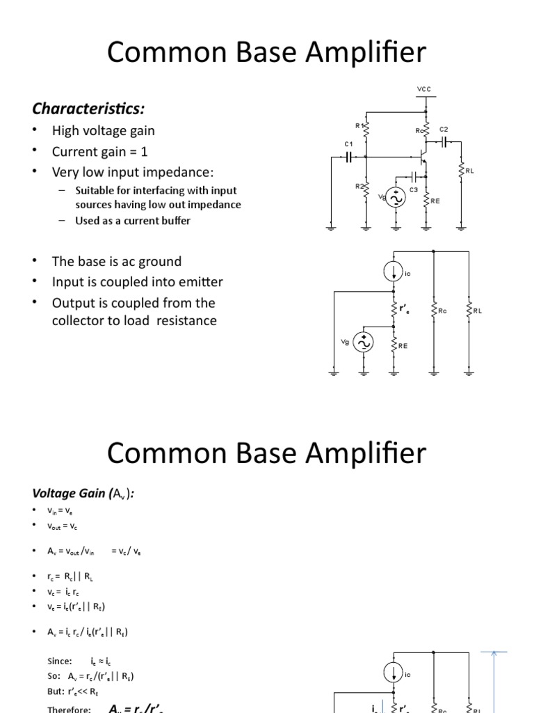Common Base Amplifier Overview | PDF | Amplifier | Electromagnetism