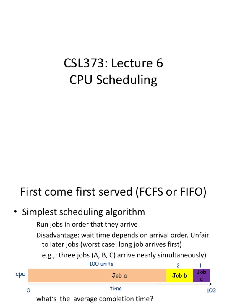 CSL373: Lecture 6 CPU Scheduling | Download Free PDF | Scheduling (Computing) | Applied Mathematics