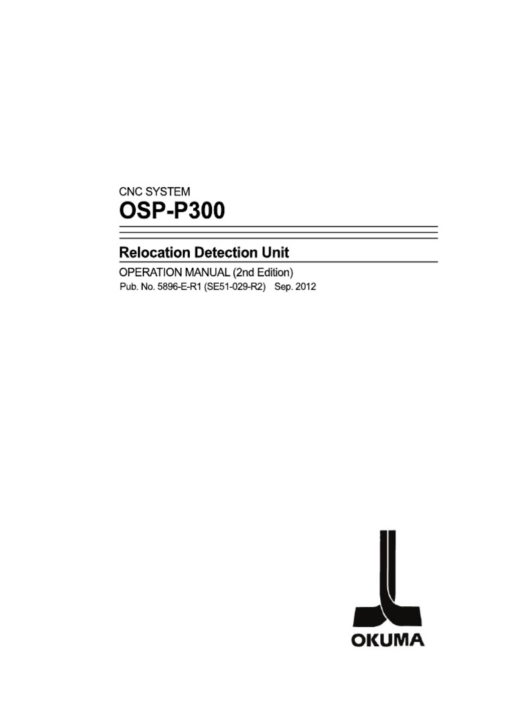 Okuma OSP - P300L Relocation Detection Unit Operation Manual 2011 | PDF