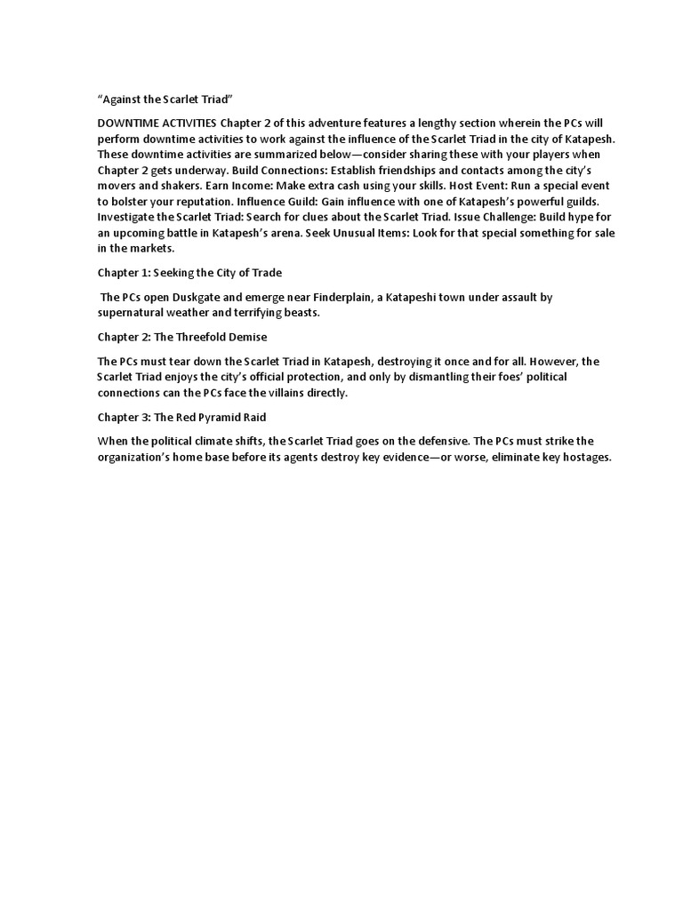 Against The Scarlet Triad Previa | PDF