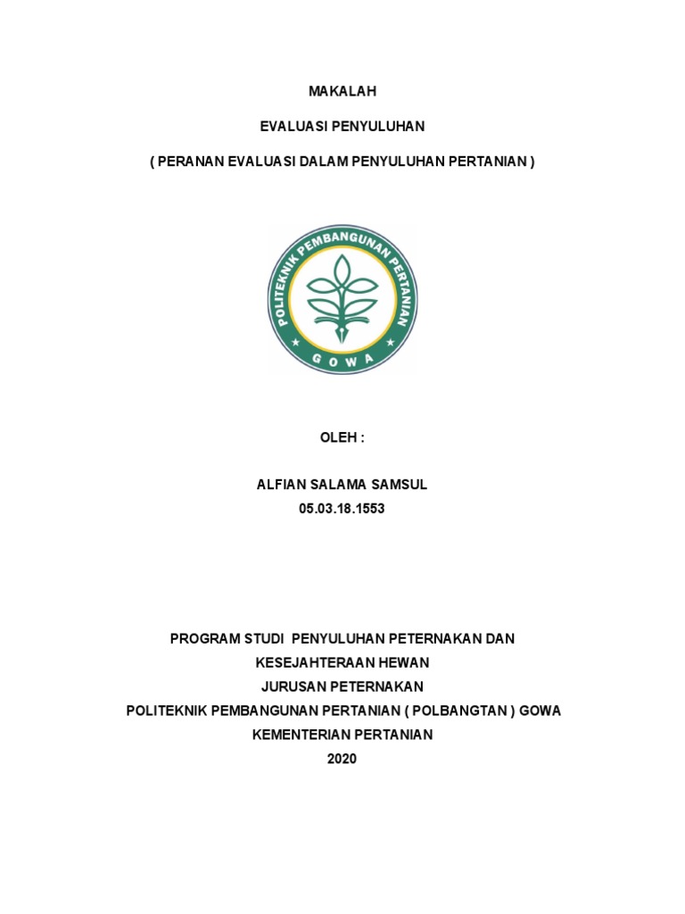 Evaluasi Penyuluhan Pertanian | PDF | Karier & Perkembangan | Bisnis