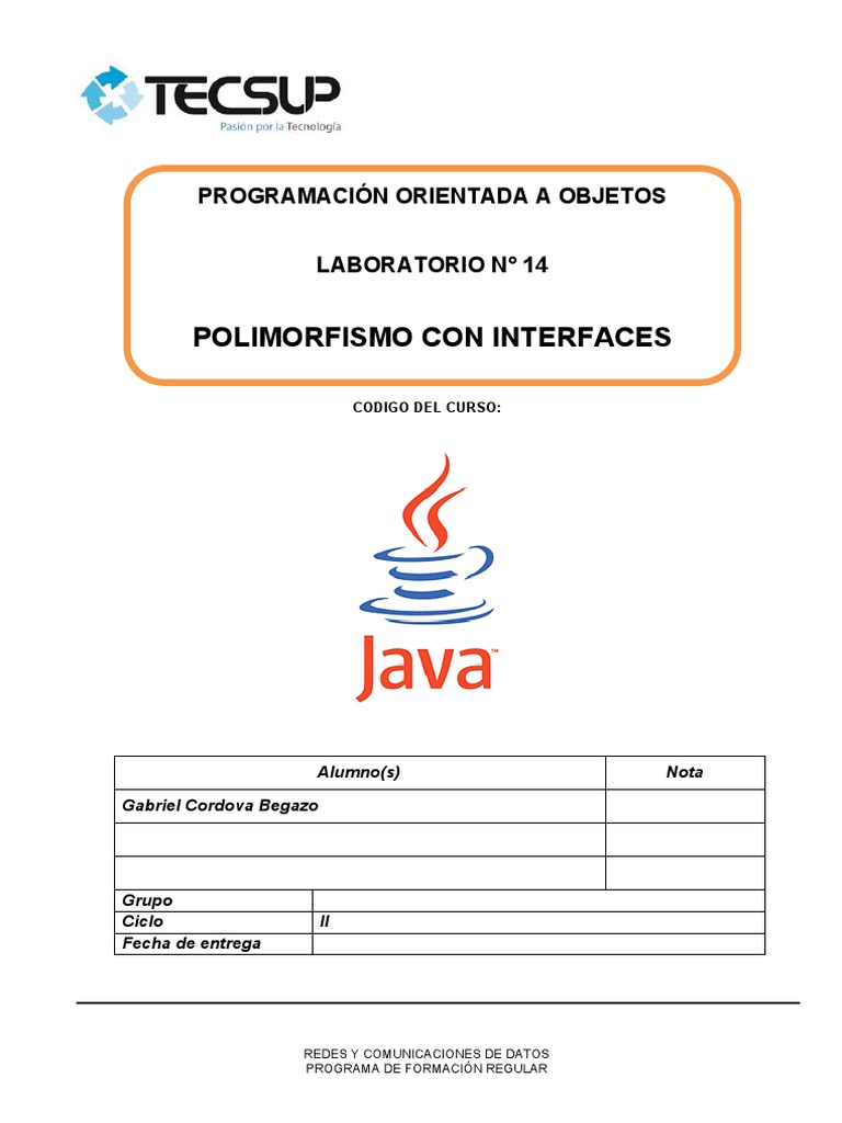 Polimorfismo en Java con Interfaces | PDF | Java (lenguaje de programación) | C