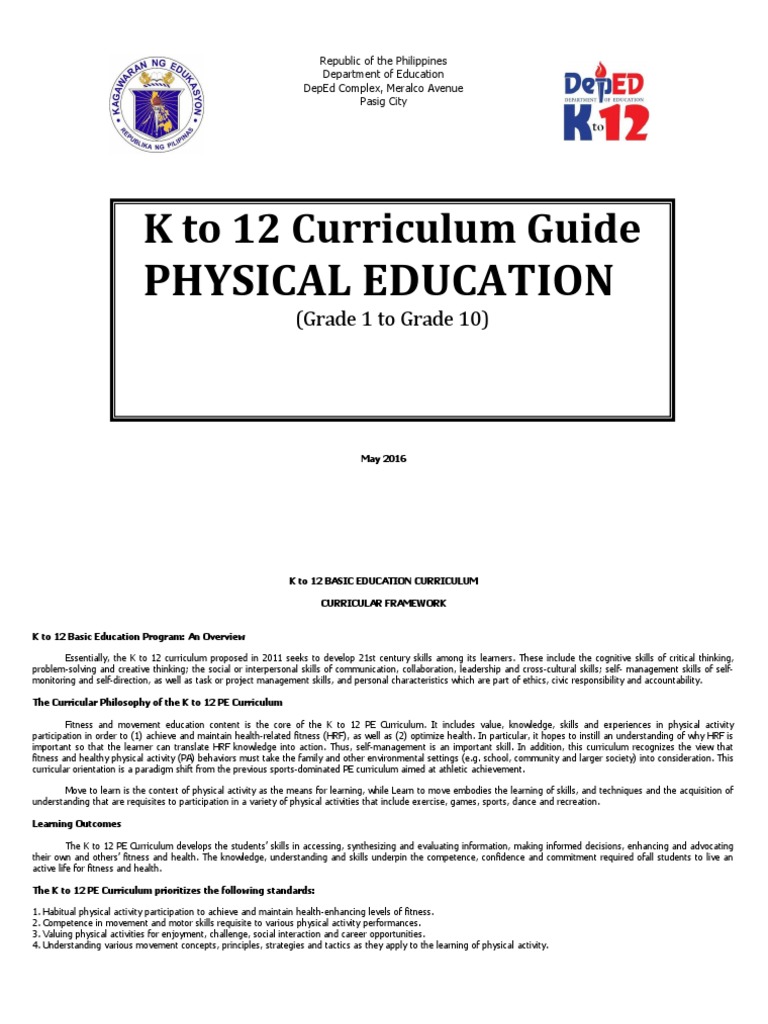 Physical Education Curriculum Guide | PDF | Physical Education | Curriculum