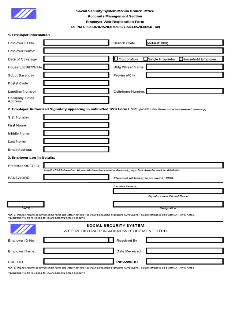 SSS Employer Web Registration Form | PDF | Cyberwarfare | Security