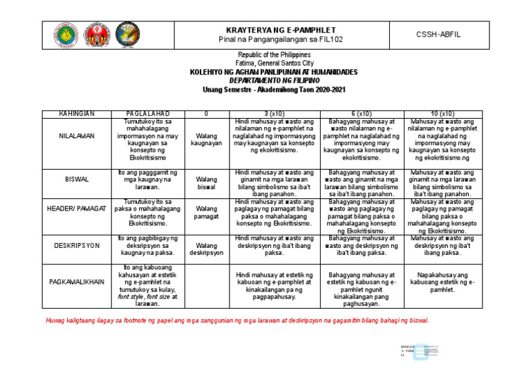 KRAYTERYA NG E-PAMPHLET - Signed | PDF