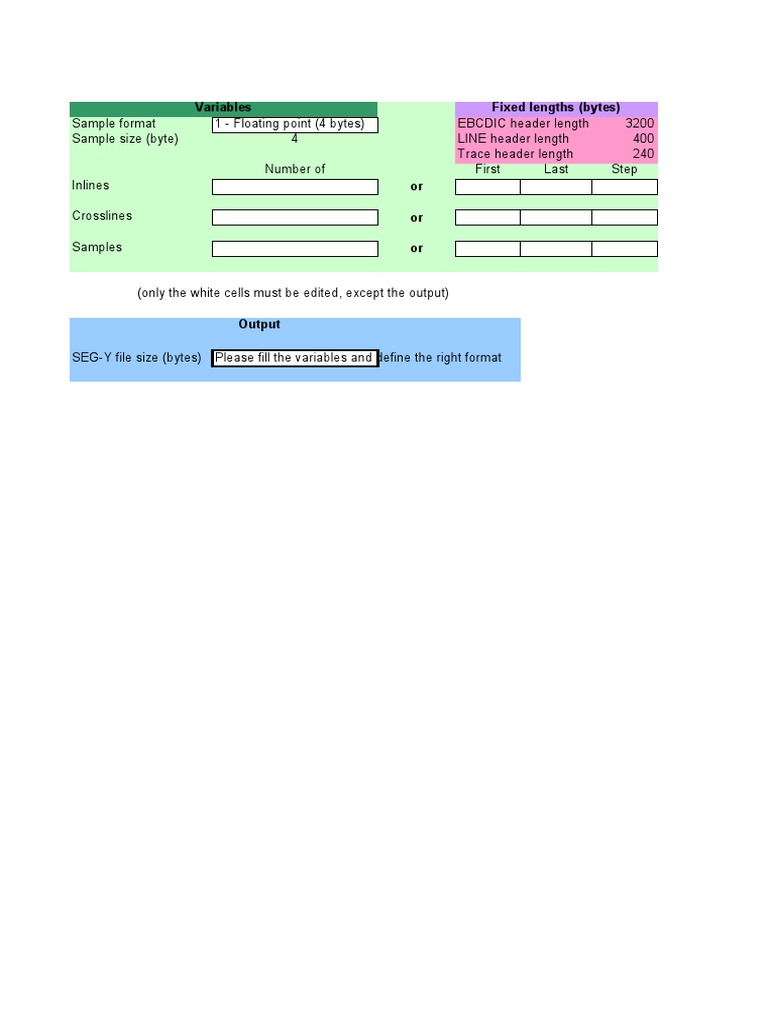 Seg-Y File Size | PDF