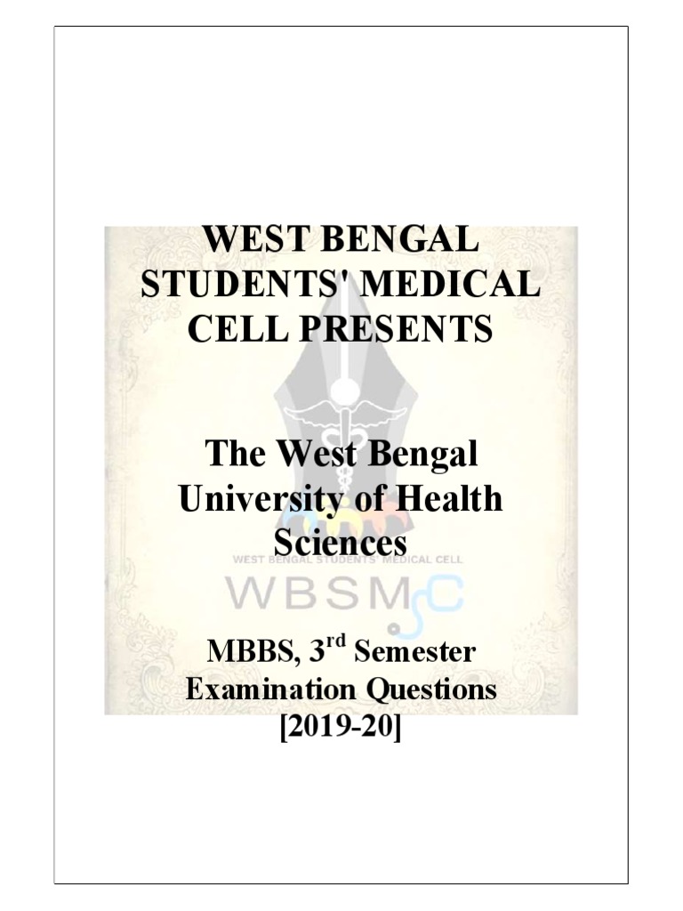 MBBS Pathology 3ed Semester Questions 2019-20 | PDF | Anemia | Wound ...