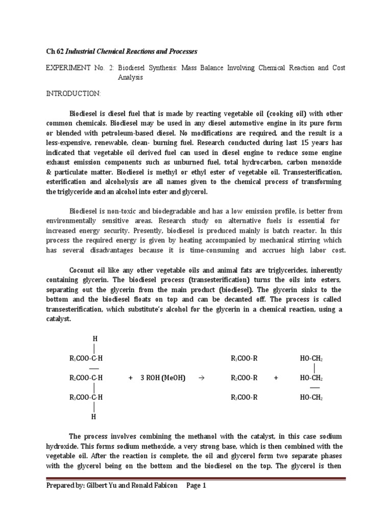CH 62 Industrial Chemical Reactions and Processes | PDF | Biodiesel ...
