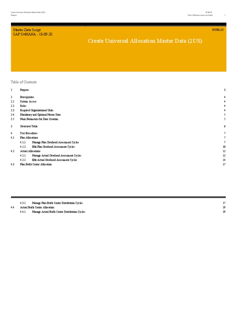 Create Universal Allocation Master Data (2US) | PDF | Comma Separated ...