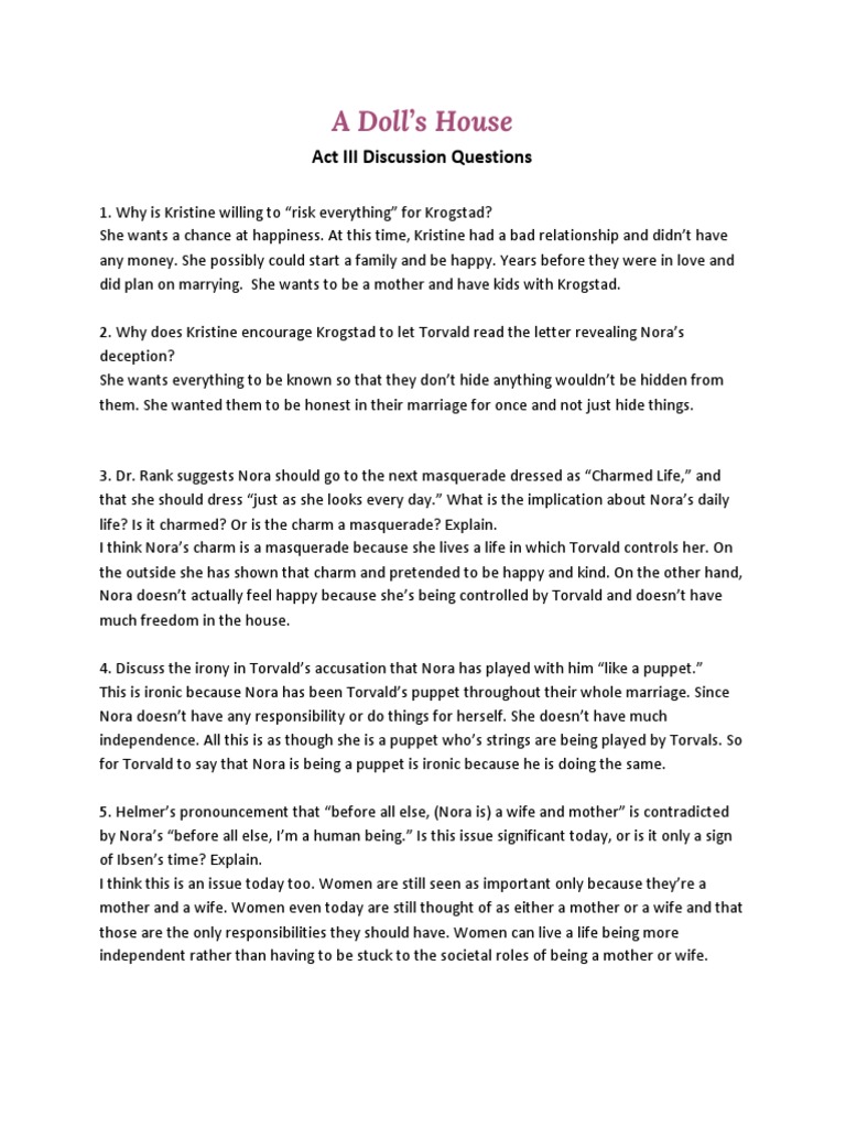 Act 3 A Dolls House | PDF