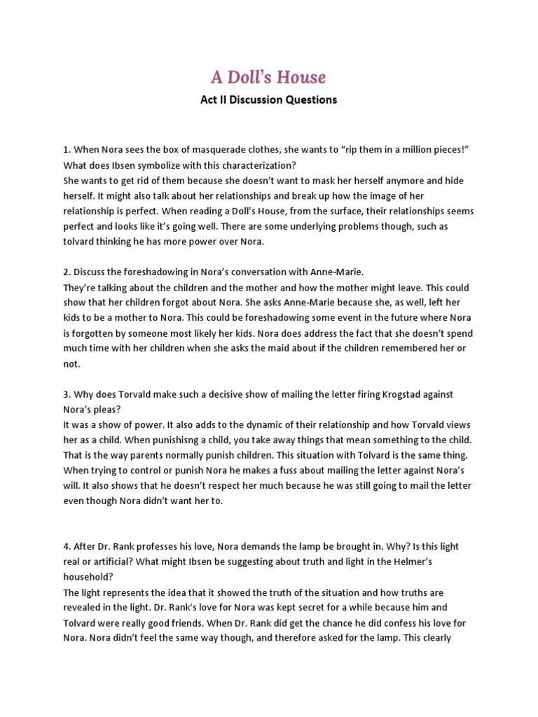 Act 2 A Dolls House | PDF | A Doll's House