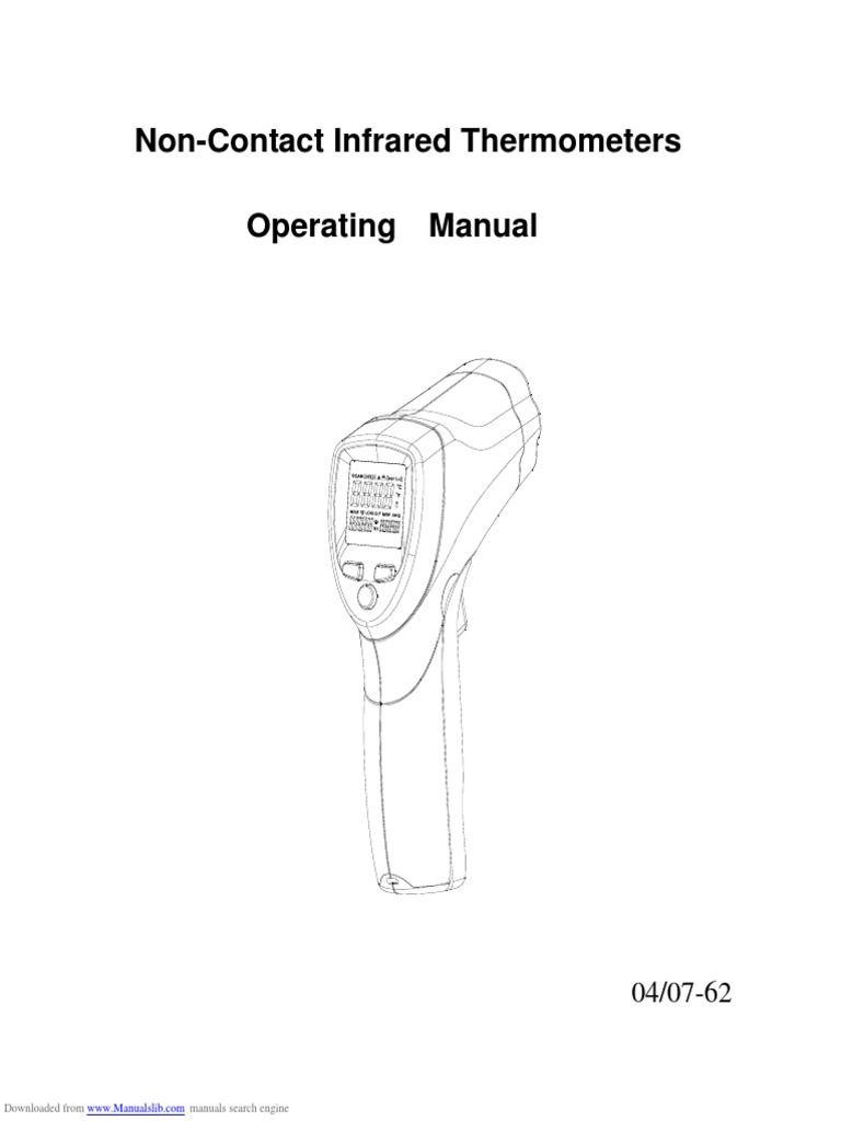 Non-Contact Infrared Thermometers Operating Manual: Downloaded From ...