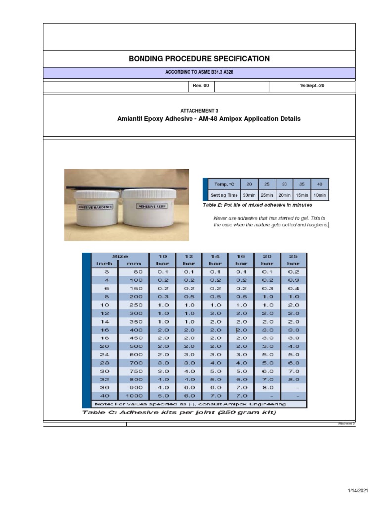 Bonding Procedure Specification: Amiantit Epoxy Adhesive - AM-48 Amipox ...