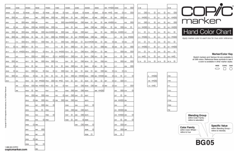 Copic Color Chart Blank PDF | PDF