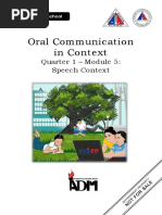 ORAL-COMMUNICATION11 - Q1 - Module 1 - 08082020 | PDF | Nonverbal Communication | Communication