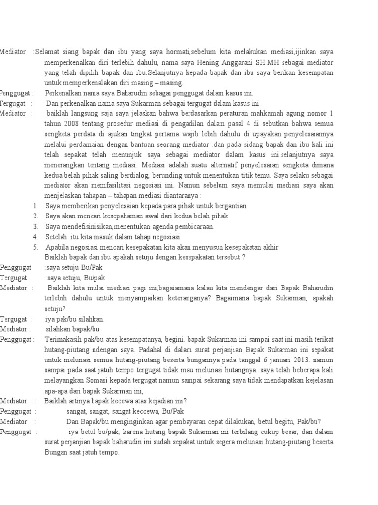 Dialog Mediasi | PDF