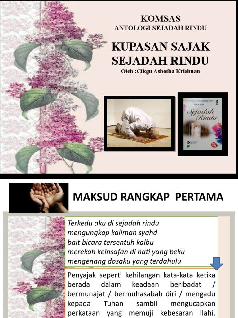 Sajak Sejadah Rindu | PDF | Agama & Spiritualitas | Puisi