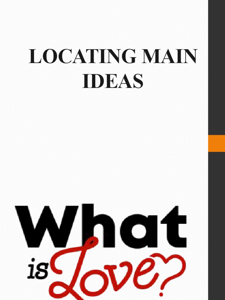 Locating Main Ideas | PDF | Essays | Thesis