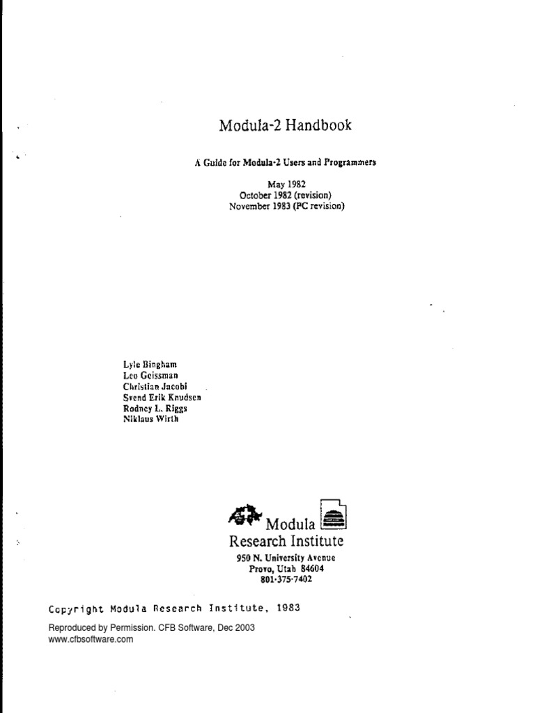 Modula2 Handbook | PDF