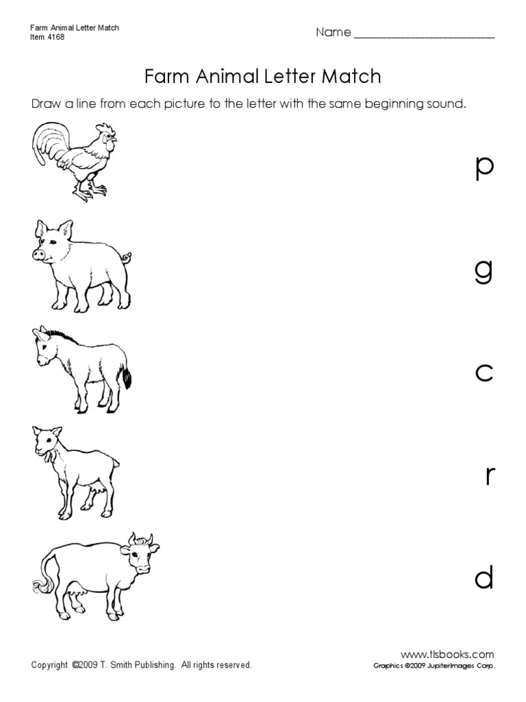 Farm Animal Letter Match | PDF