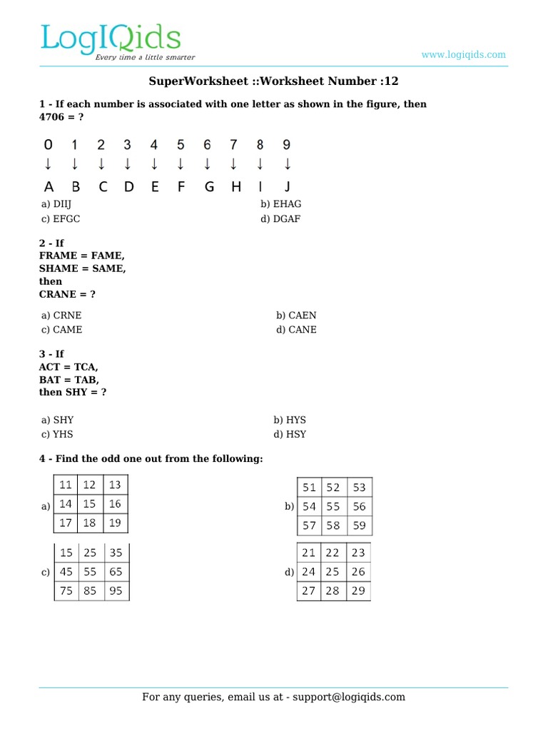 Superworksheet::Worksheet Number:12 | PDF | Teaching Mathematics | Nature