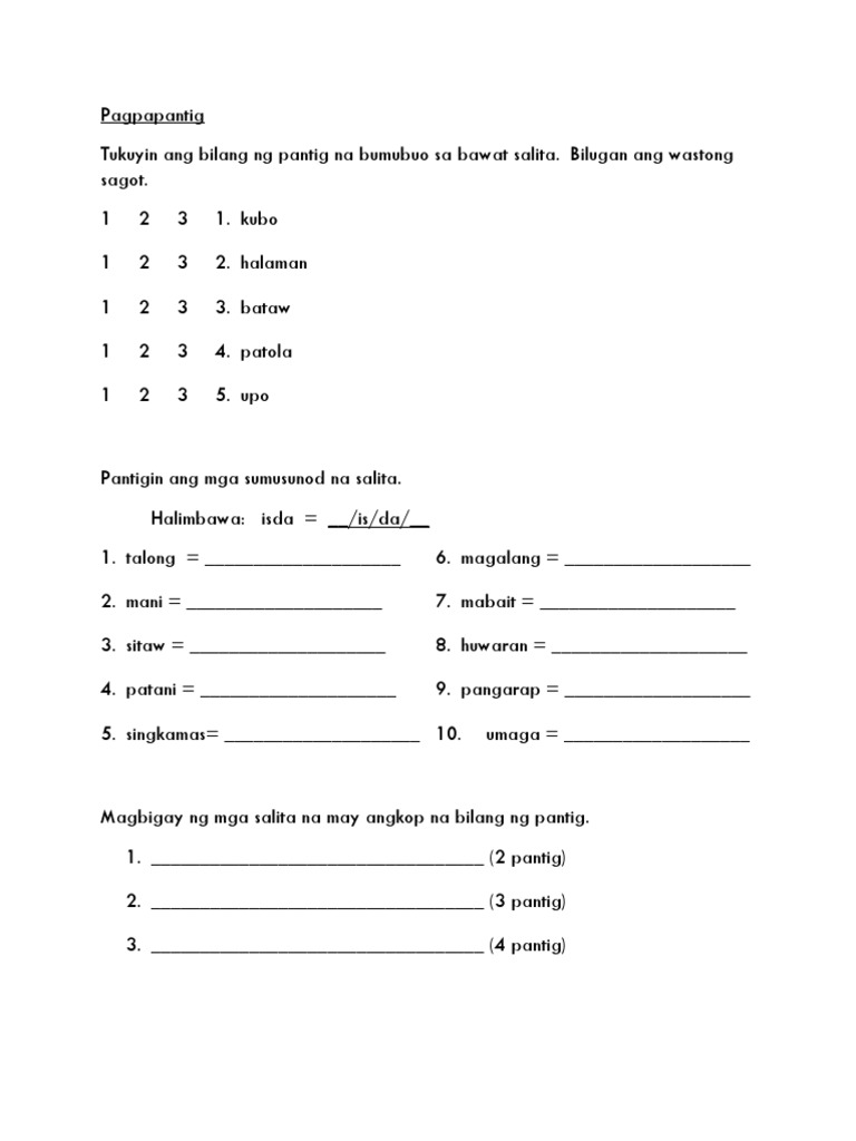 Pagpapantig PDF | PDF