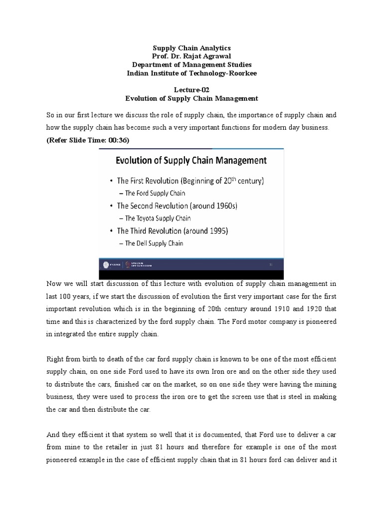 2 Evolution Of Supply Chain Management Pdf Analytics Supply Chain