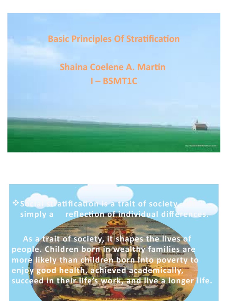 Basic Principles of Stratification Shaina Coelene A. Martin I - Bsmt1C ...