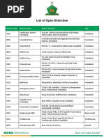HBL Saturday - Open - Branches - List | PDF | Karachi | Lahore