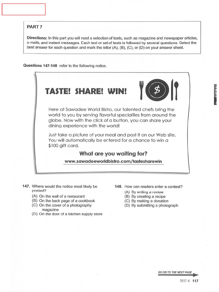 Part 7 - Practice 3 (Test 4 EST) PDF | PDF