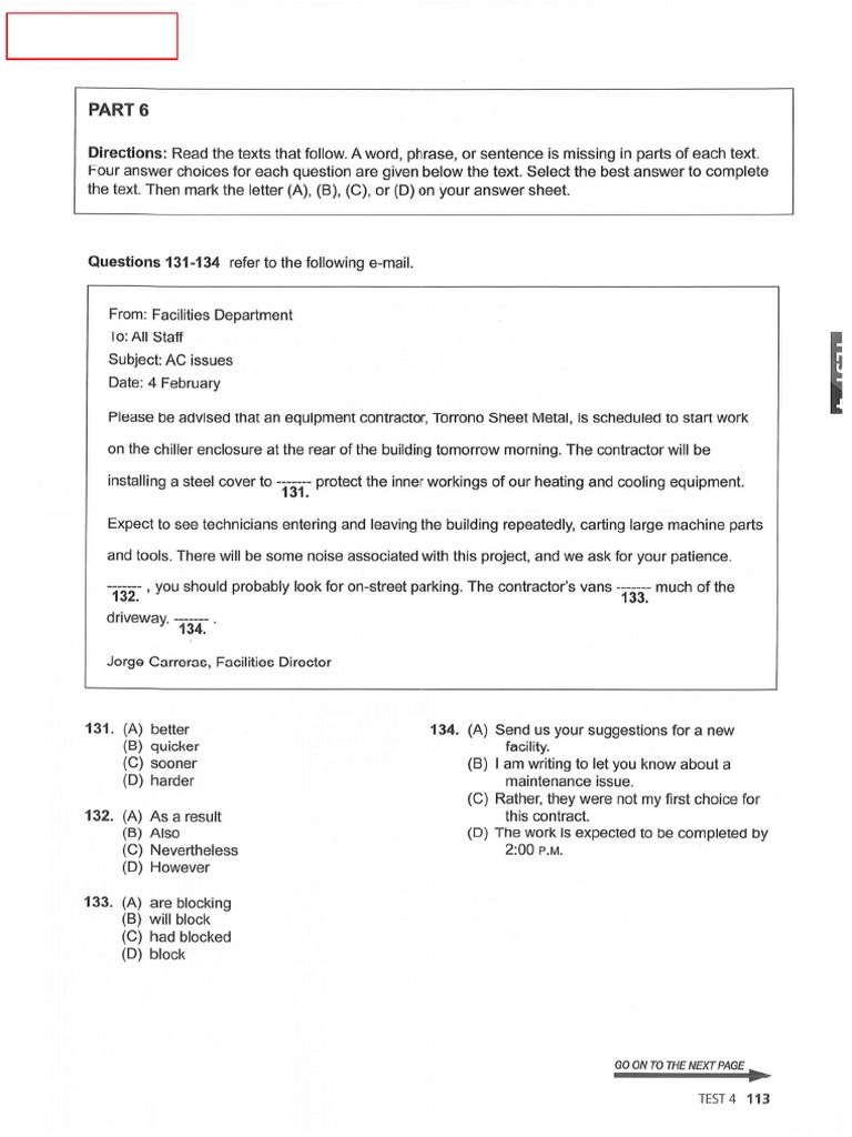 Part 6 - Practice 3 (Test 4 EST) PDF | PDF