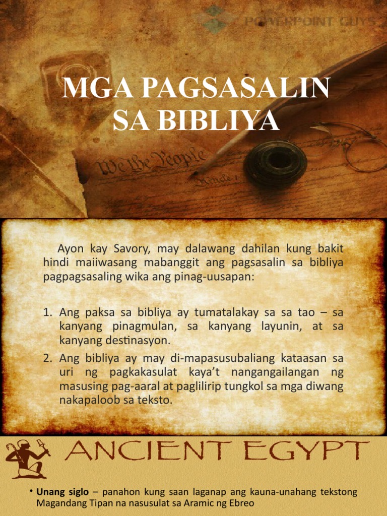 Mga Pagsasalin Sa Bibliya | PDF