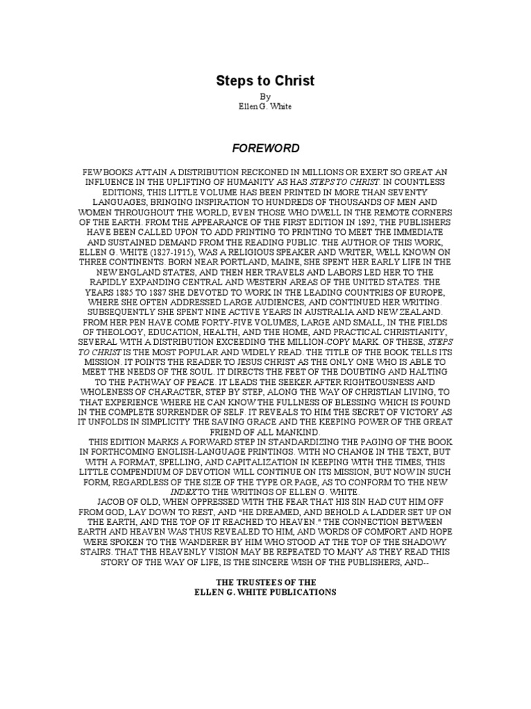 Steps To Christ | PDF | Repentance | Sin