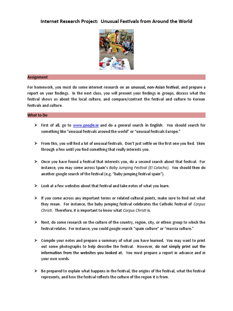 Unusual Global Festivals Research Guide | PDF