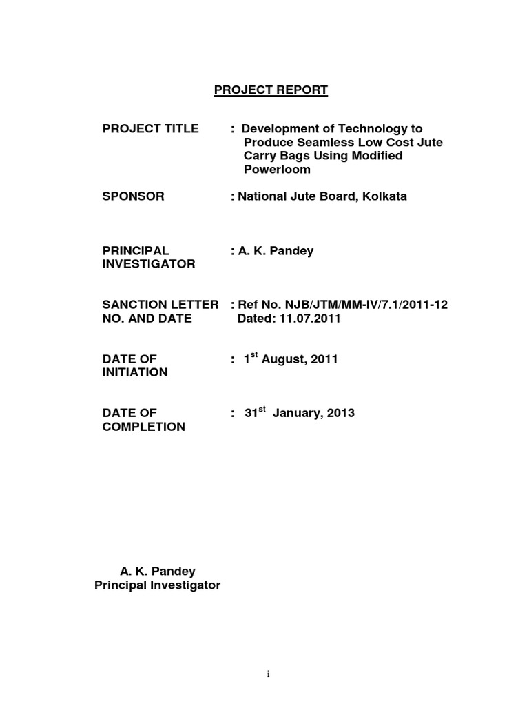 Final Project Report | PDF | Jute | Textiles