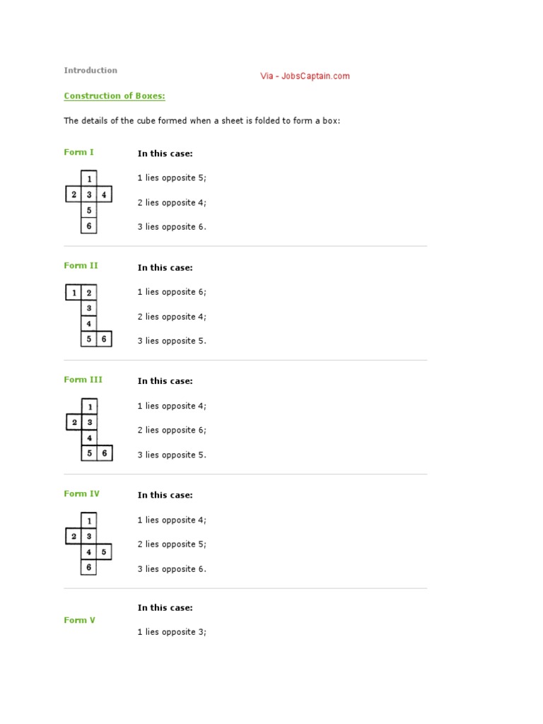 Cubes and Dice Non Verbal Reasoning Questions and Answers | PDF ...