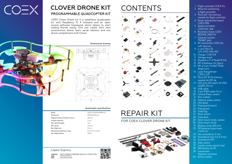 COEX Clover Drone Kit Specification | Download Free PDF | Manufactured Goods | Computing And ...