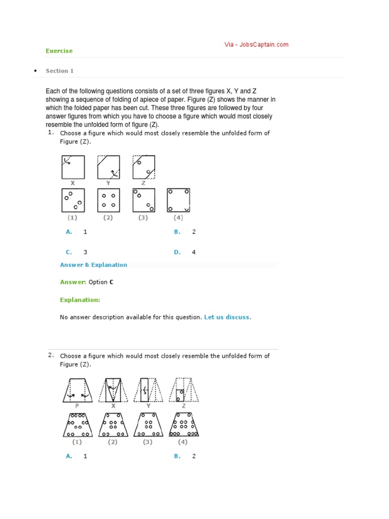 Paper Cutting Non Verbal Reasoning Questions and Answers | PDF