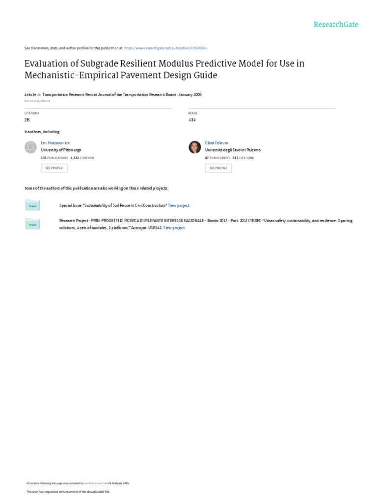 Pavement Design: Subgrade Modulus Evaluation | PDF | Young's Modulus ...