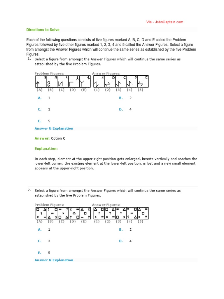 Non-Verbal Series Reasoning Questions | PDF | Mathematical Objects | Space