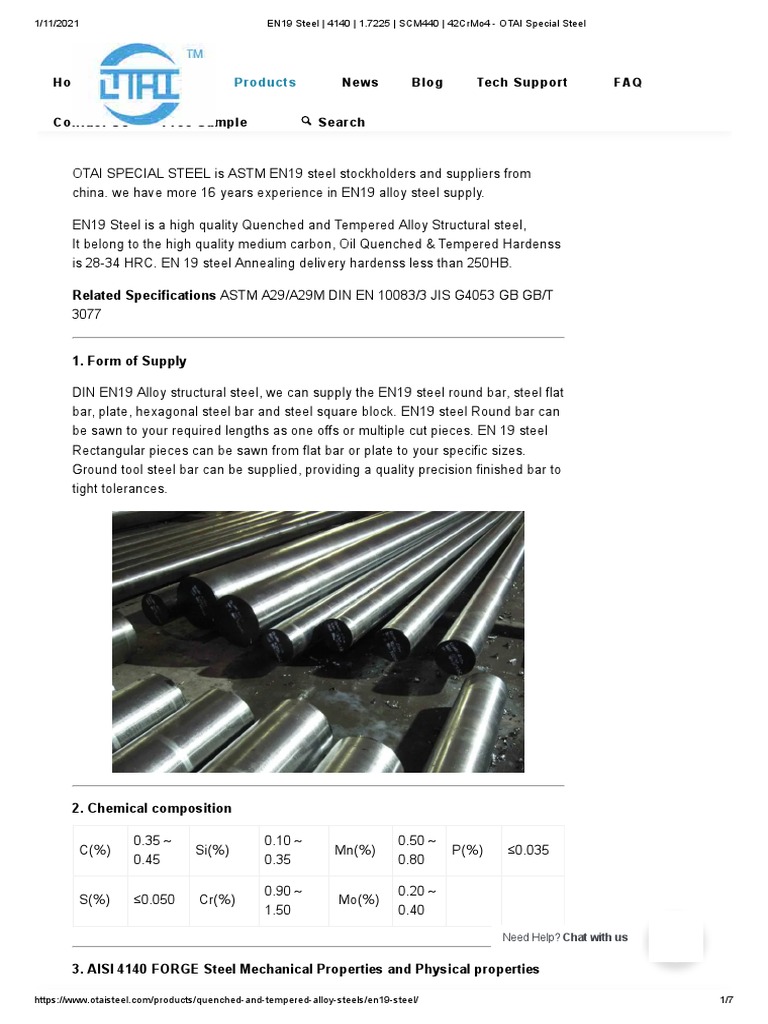 EN19 Steel | PDF | Heat Treating | Strength Of Materials